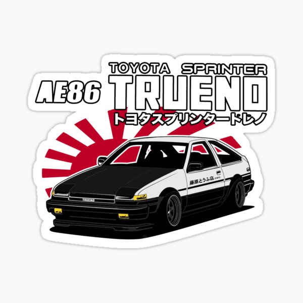"AE86 Trueno (White Text)" Sticker for Sale by JamesJaggs | Redbubble