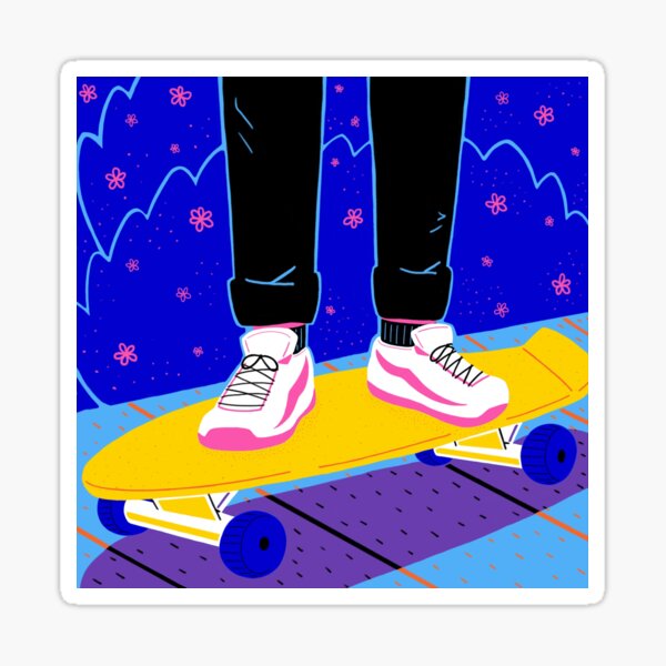 "skating" Sticker for Sale by bueno-doodles | Redbubble