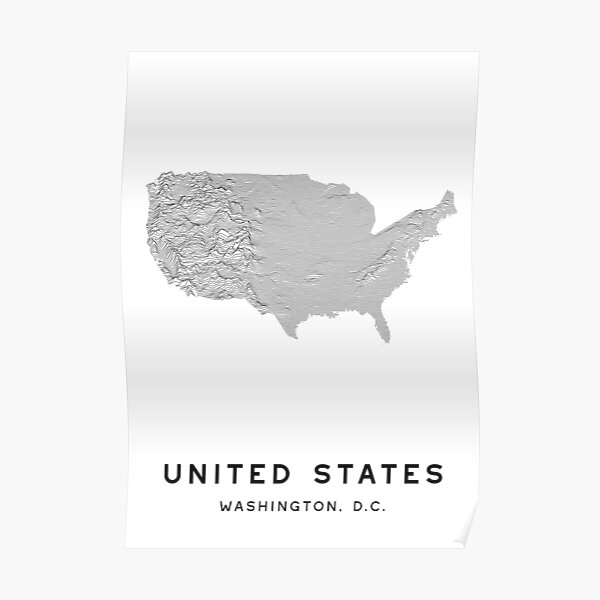 "United States - Topographic Elevation Map" Poster for Sale by ...