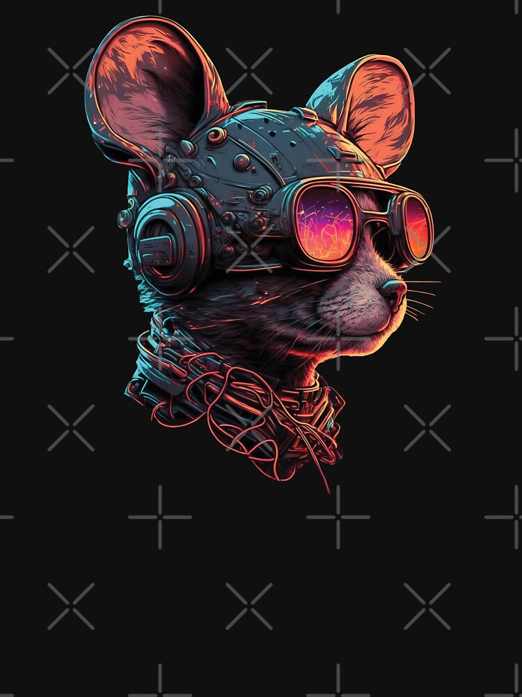 "Futuristic Cyperpunk - Mechanical Steampunk Rat" Essential T-Shirt for ...