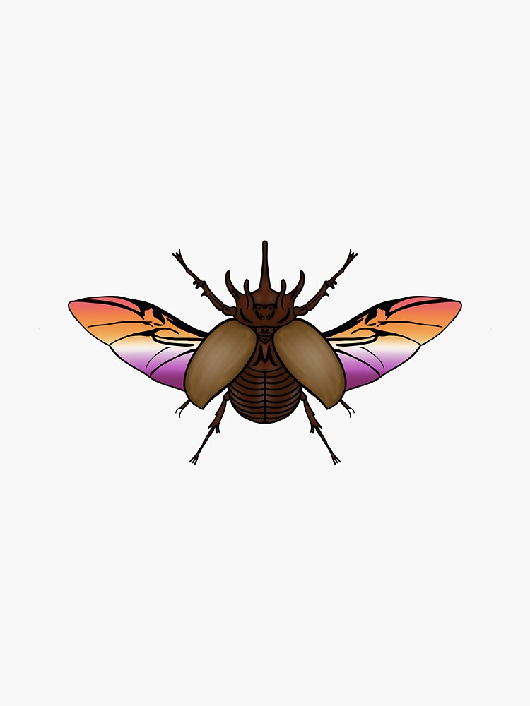 "LGBTQ+ Pride Flag Lesbian Scarab Beetle" Sticker for Sale by ...