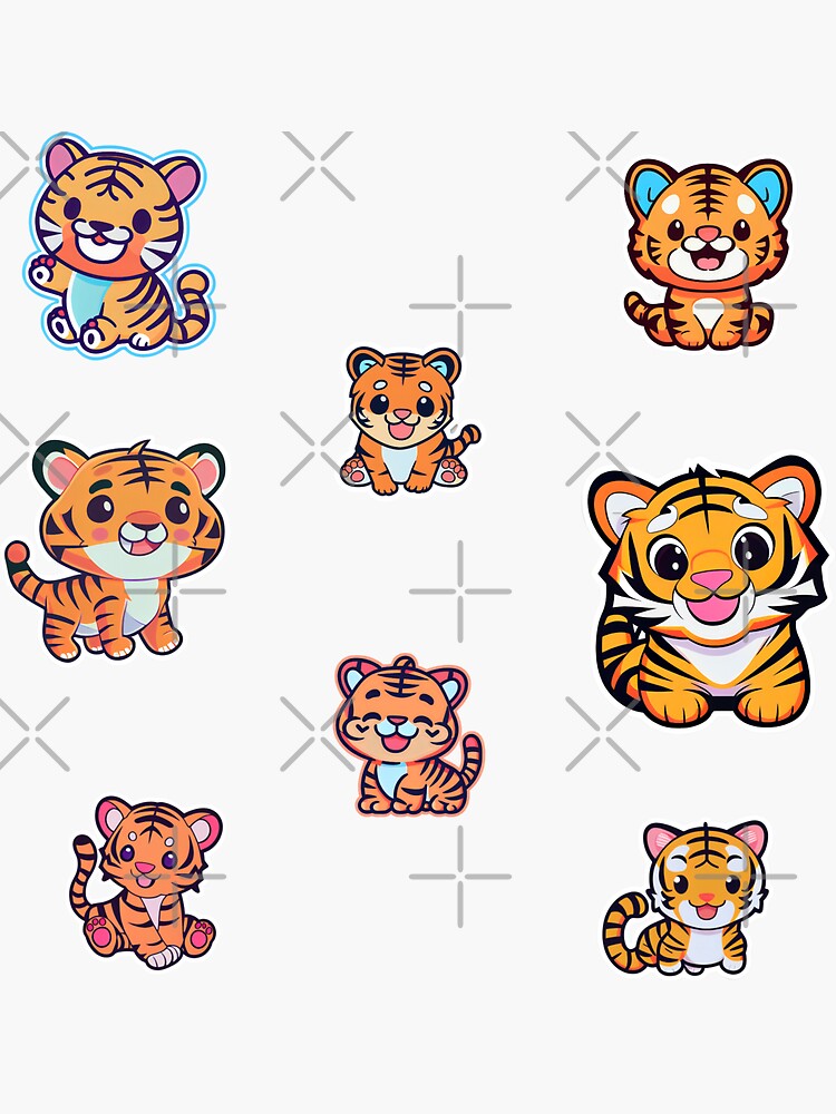 "Tiger Cub Sticker Pack" Sticker for Sale by Woopee | Redbubble