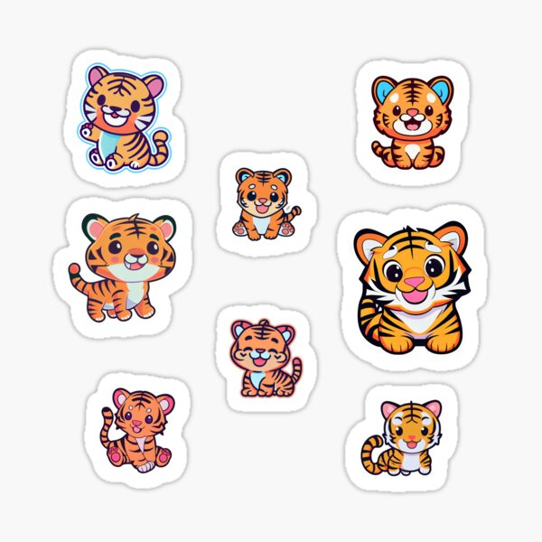 "Tiger Cub Sticker Pack" Sticker for Sale by Woopee | Redbubble