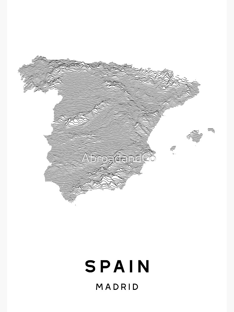 "Spain - Topographic Elevation Map" Poster for Sale by AbroadandCo ...