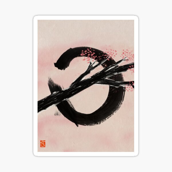 "Cherry Blossoms Branch With Zen Enso Circle" Sticker for Sale by ...