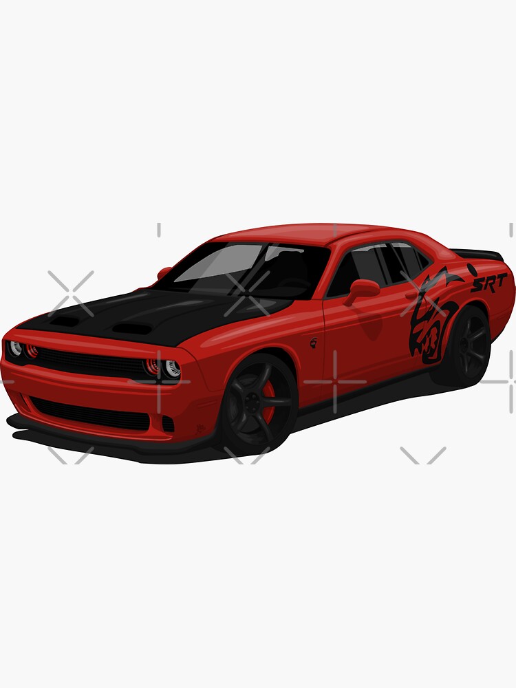 "Challanger Musclecar Hellcat" Sticker for Sale by eNZedart | Redbubble