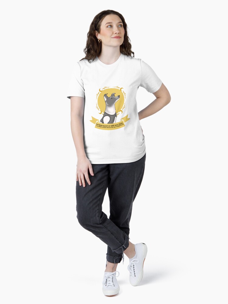 "laika; patron saint of one way trips" Essential T-Shirt for Sale by ...
