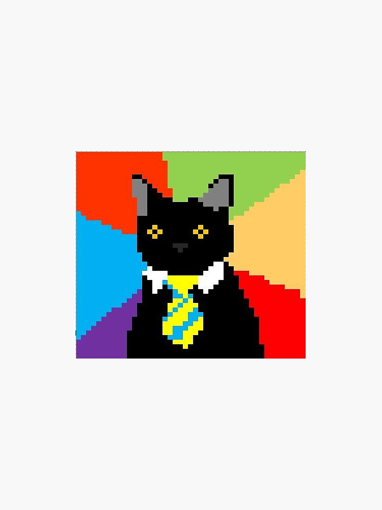 "8 Bit Business Cat Meme" Sticker for Sale by AvgSuperheroine | Redbubble