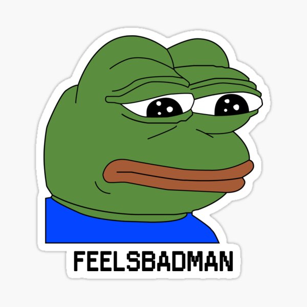 "FeelsBadMan Twitch Emote Pepe Crying" Sticker for Sale by ...