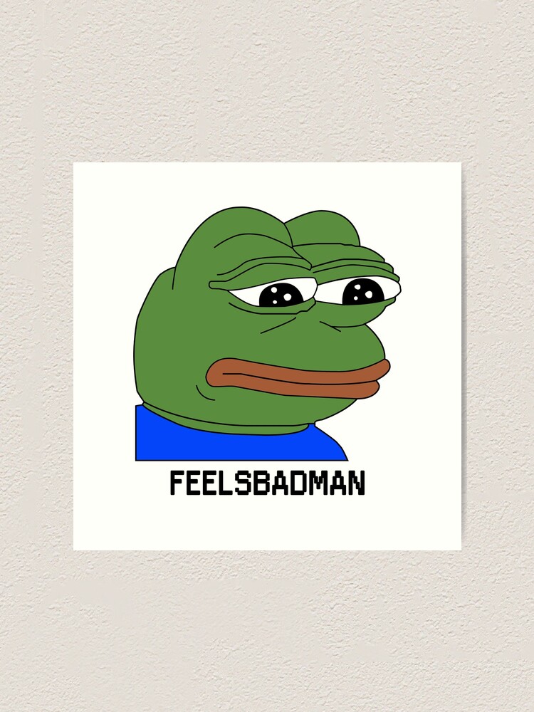"FeelsBadMan Twitch Emote Pepe Crying" Art Print by etherclothing ...