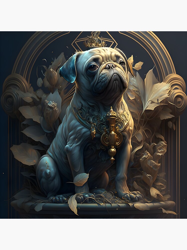 "The Great Golden Pug" Sticker for Sale by Anthony Maggio | Redbubble