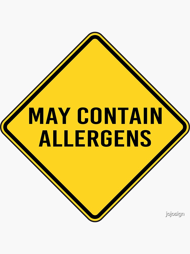 " Food Allergy - May Contain Allergens Warning Sign" Sticker for Sale ...