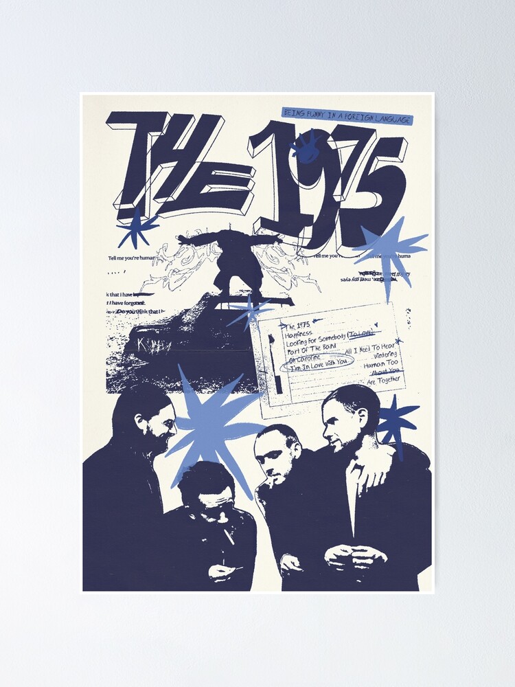 "Funny In A Foreign Language Poster (Off White/Blue)" Poster for Sale ...