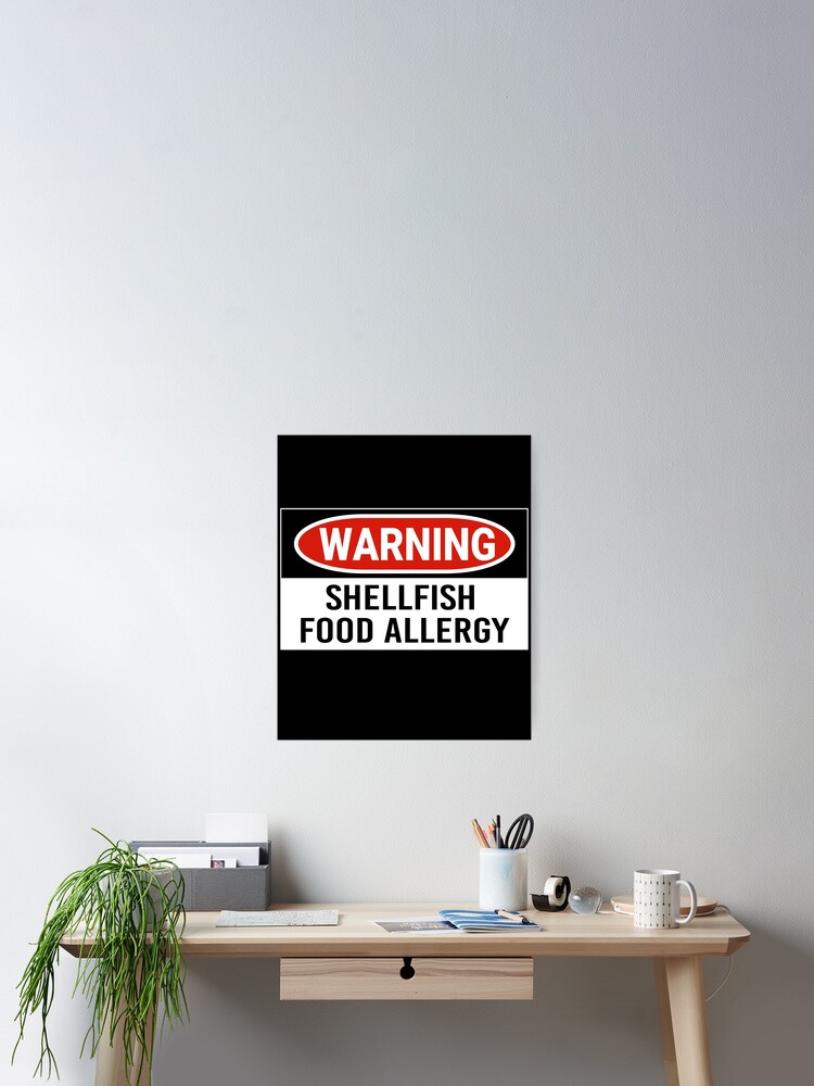 "Shellfish Allergy Distressed Shellfish Food Allergy Warning Sign ...