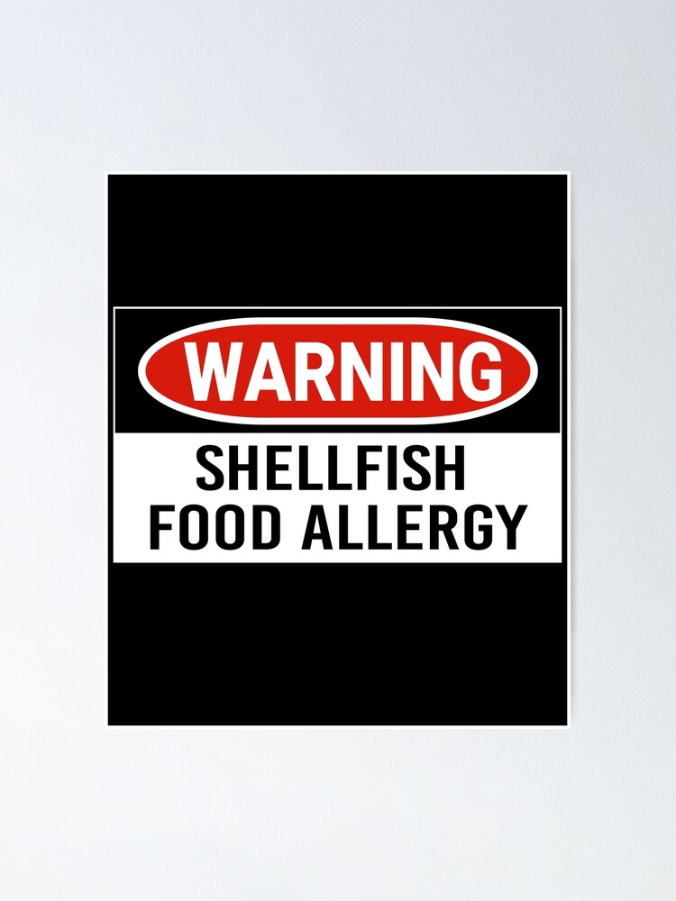 "Shellfish Allergy Distressed Shellfish Food Allergy Warning Sign ...