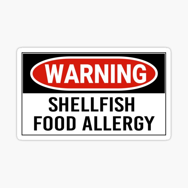 "Shellfish Allergy Distressed Shellfish Food Allergy Warning Sign ...