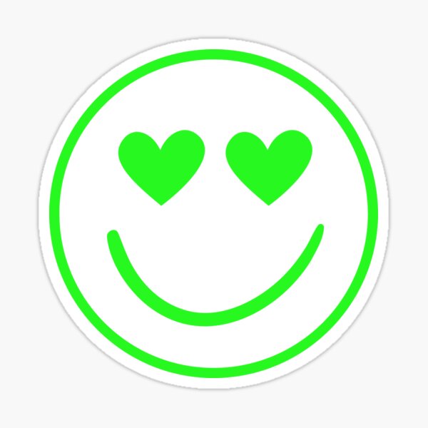 "GREEN SMILEY FACE" Sticker for Sale by KitMonkeyUK | Redbubble