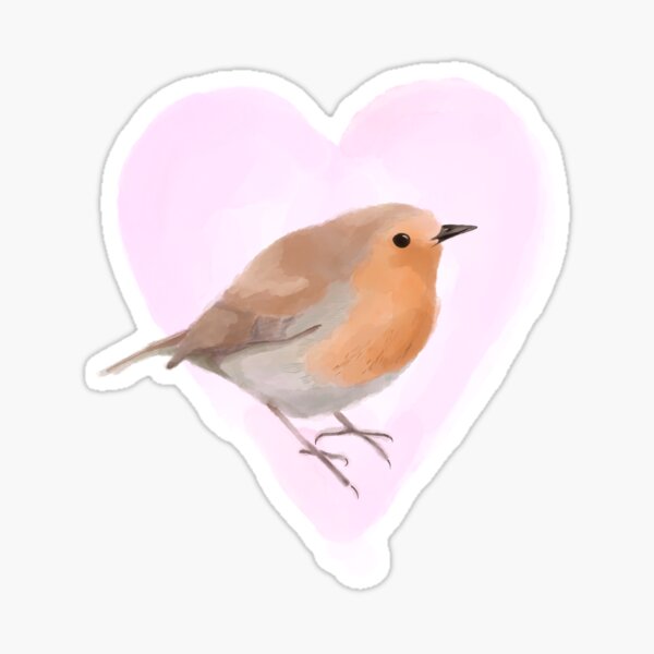 "Romantic robin in watercolour" Sticker for Sale by meowsaidwhale ...