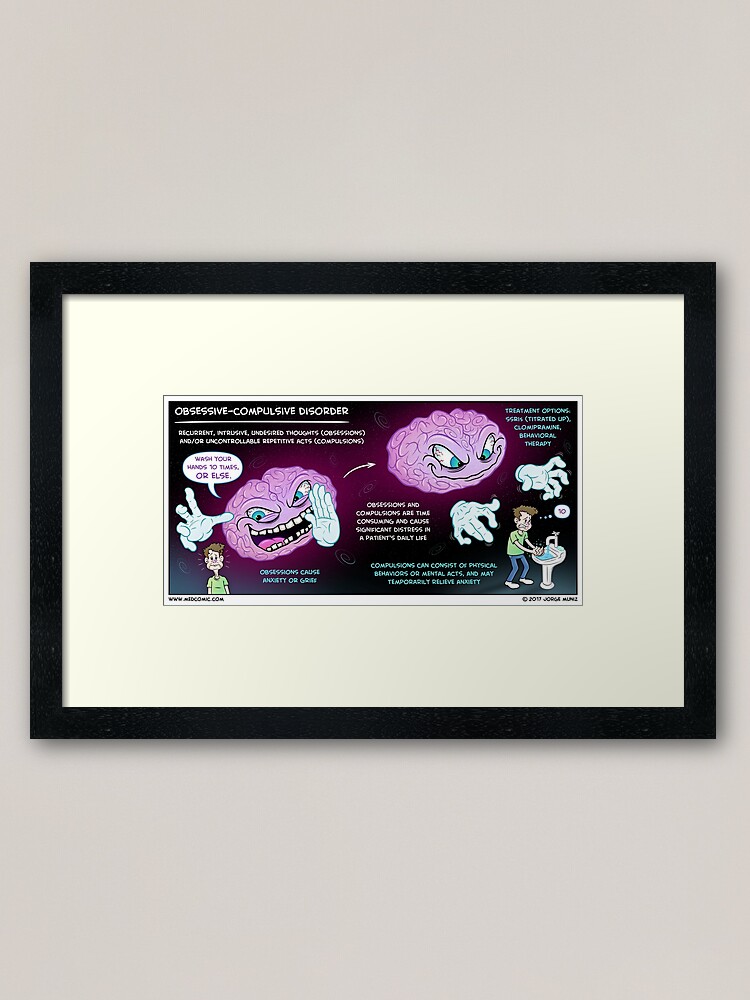 "Obsessive-Compulsive Disorder" Framed Art Print for Sale by Medcomic ...