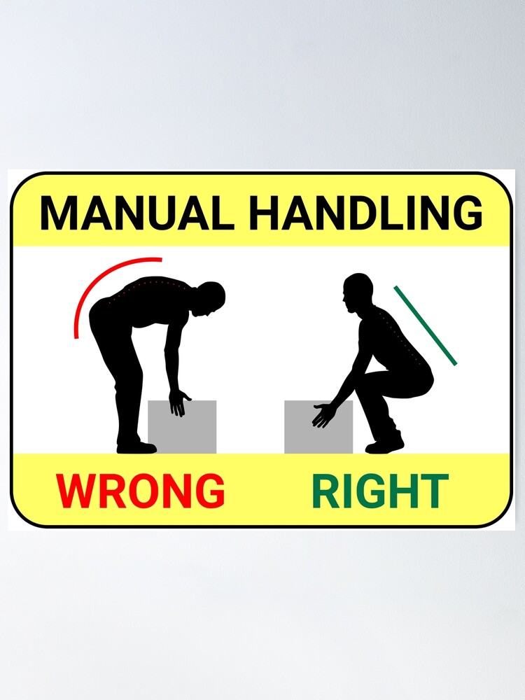 "Safe manual handling." Poster for Sale by safetyguide | Redbubble
