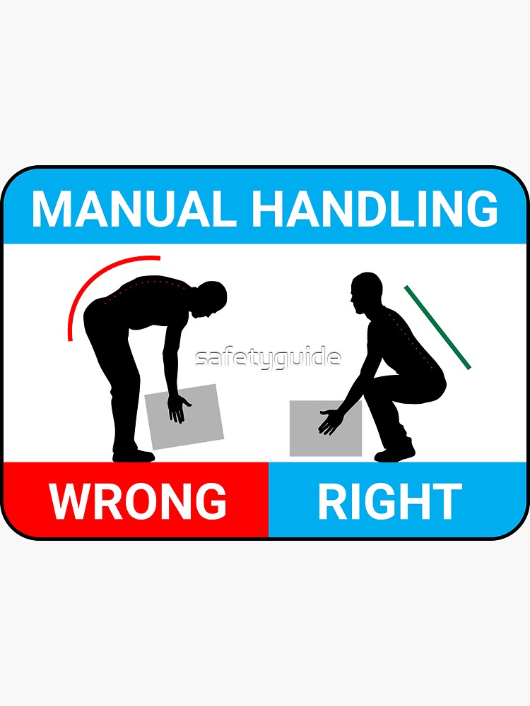 "Safe manual handling." Sticker for Sale by safetyguide | Redbubble
