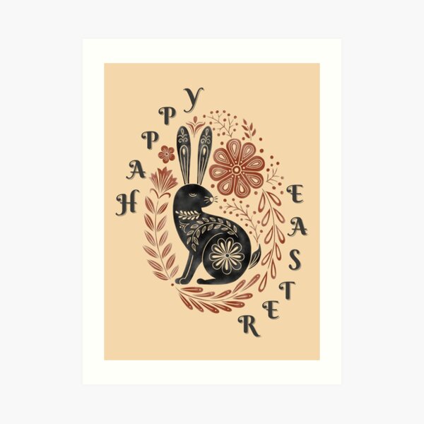 "Happy Easter wishes with black colored Easter bunny | Easter bunny ...