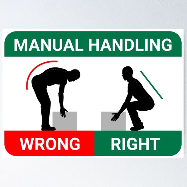 "Safe manual handling." Poster for Sale by safetyguide | Redbubble