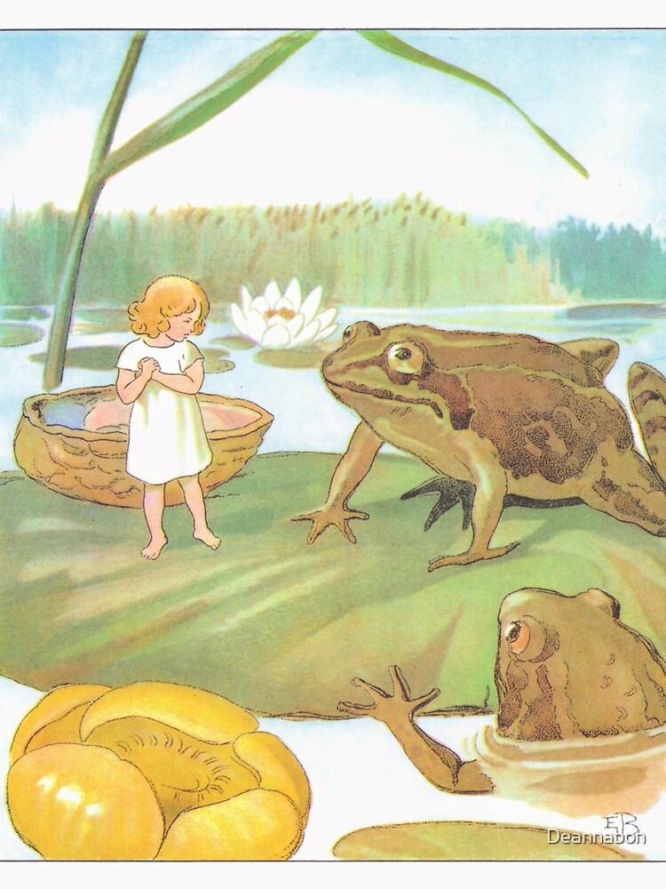 "Thumbelina Fairy Tale Fairy, Frogs and Water Lily" Art Board Print for ...
