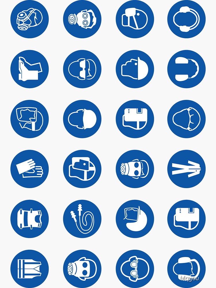 "personal protective equipments, ppe signs" Sticker for Sale by Mqyou ...