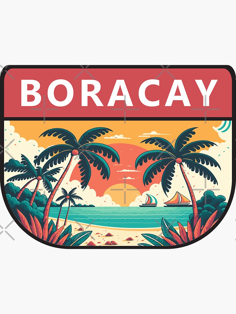 "Boracay Philippines Retro Emblem" Sticker for Sale by KrisSidDesigns ...