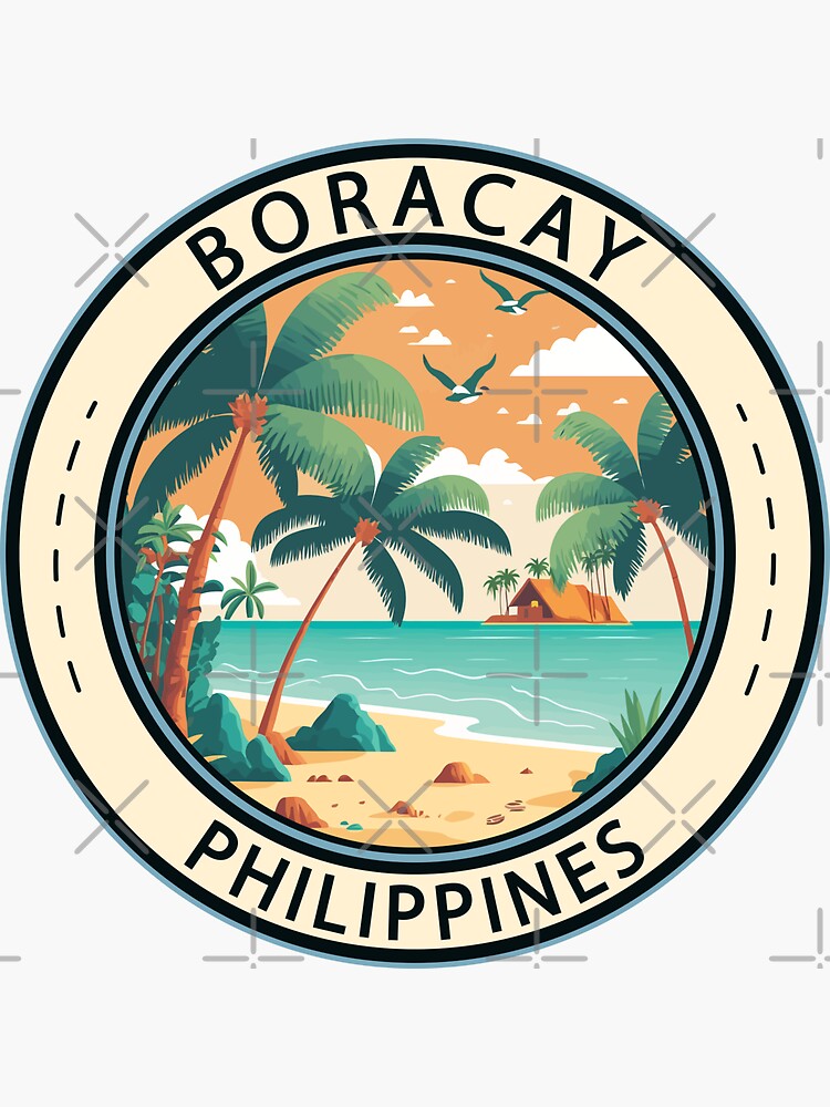 "Boracay Philippines Hut Badge" Sticker for Sale by KrisSidDesigns ...