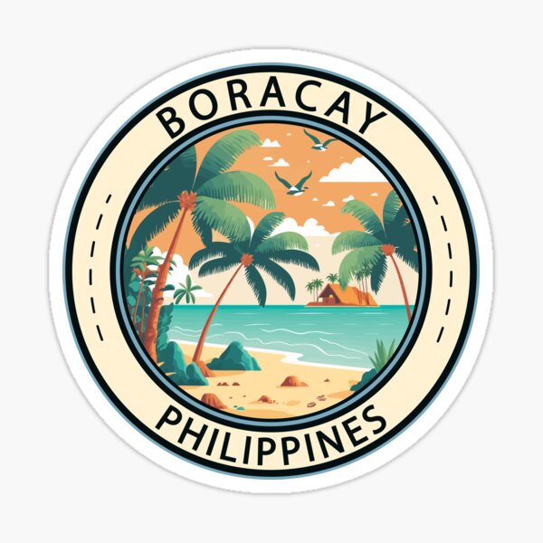 "Boracay Philippines Hut Badge" Sticker for Sale by KrisSidDesigns ...