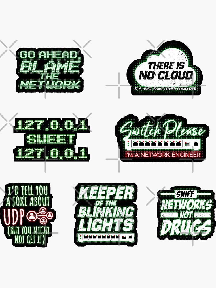 "Network Engineer Admin Funny Laptop Sticker Pack Gift for IT Tech ...