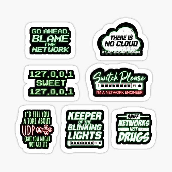 "Network Engineer Admin Funny Laptop Sticker Pack Gift for IT Tech ...