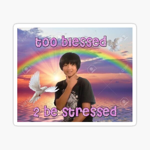 "2 blessed 2 be stressed" Sticker for Sale by stickermonstery | Redbubble