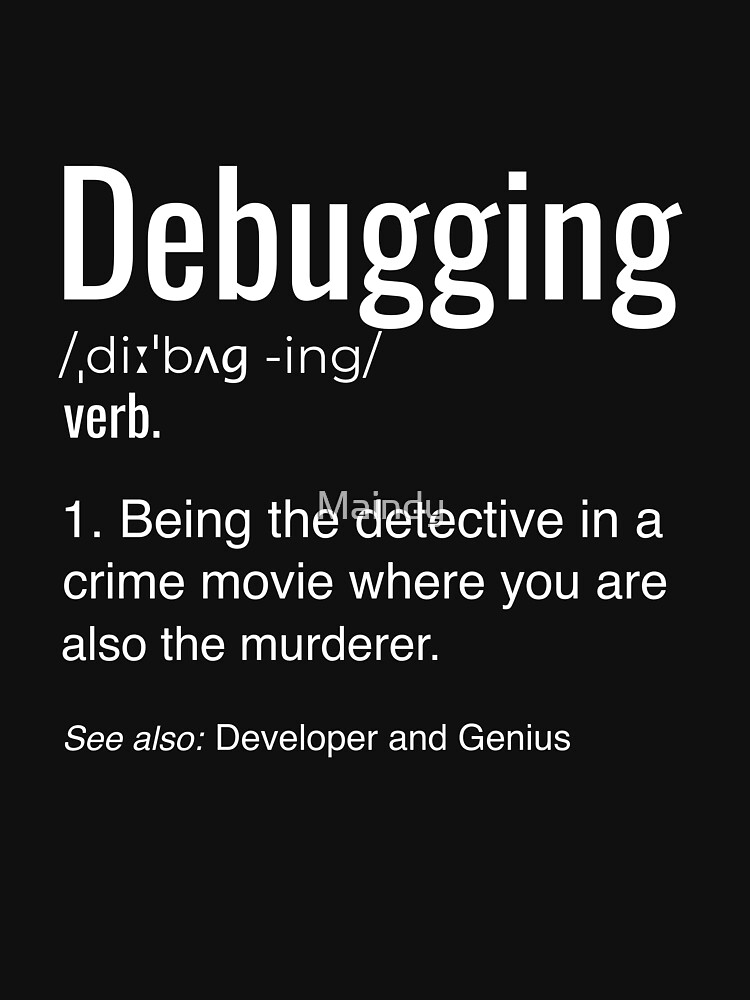 "Debugging Definition T-shirt Programmers' Coding Gift Tee" T-shirt for ...