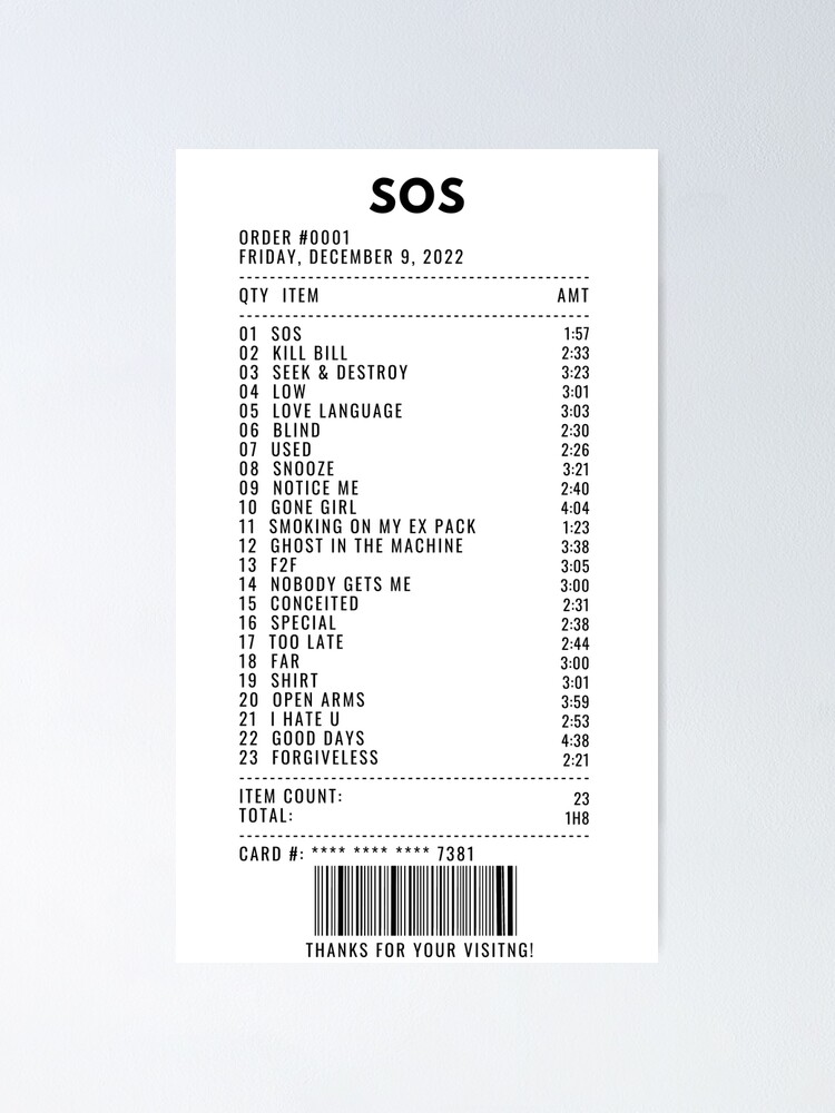 "SOS receipt" Poster for Sale by 1xstonee-shop | Redbubble