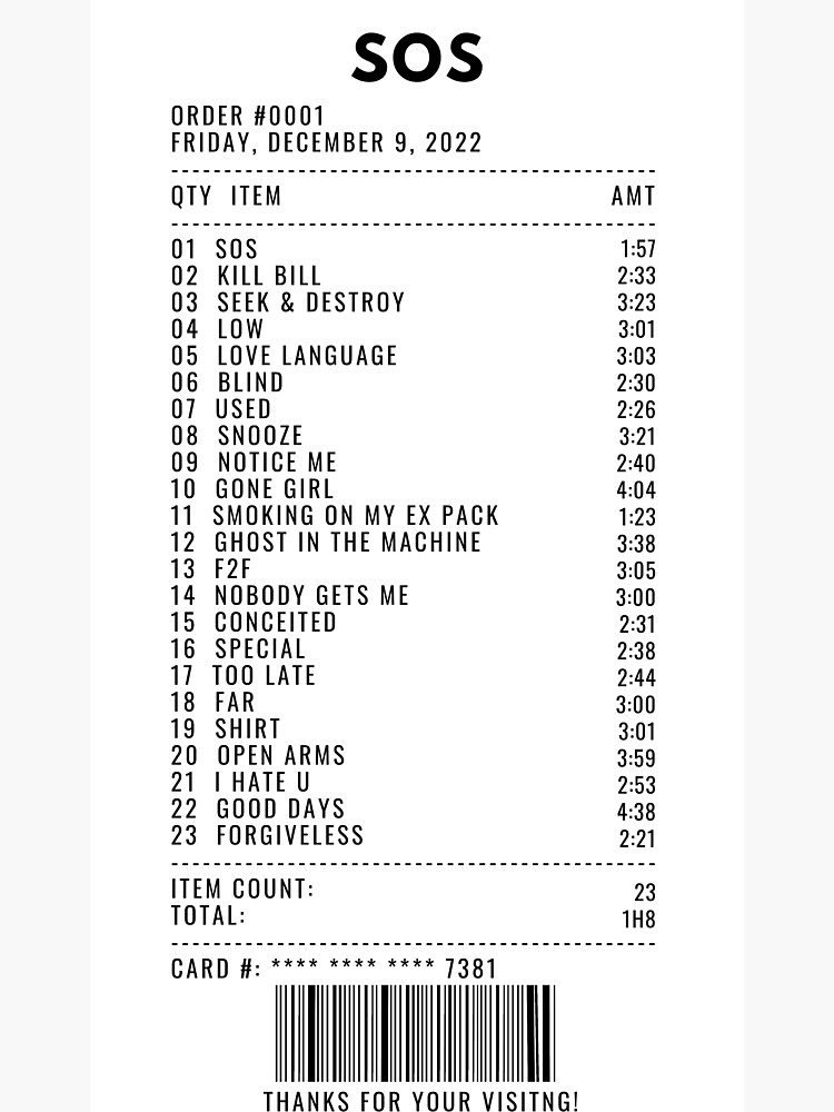 "SOS receipt" Sticker for Sale by 1xstonee-shop | Redbubble