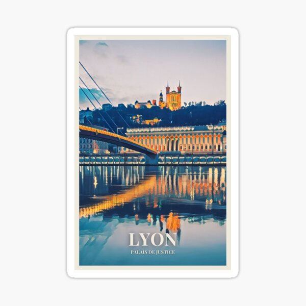 "Visit Lyon - The courthouse" Sticker by Findmeifyoucan | Redbubble