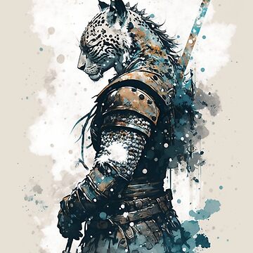 "Samurai Snow Leopard Watercolor" Poster for Sale by AdvancedApe ...