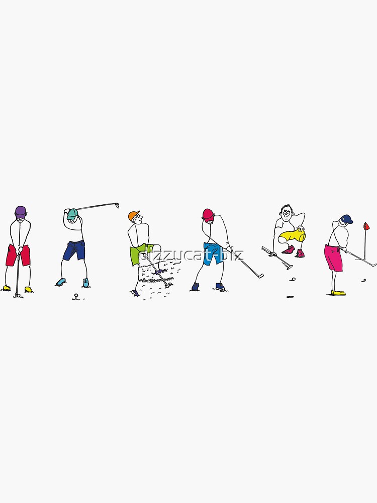 "Golf - stick figure men playing golf" Sticker for Sale by dizzycat-biz ...