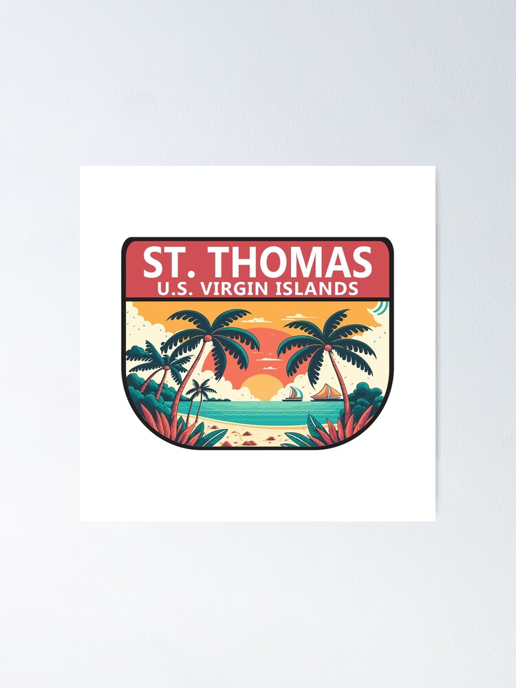 "St Thomas U.S. Virgin Islands Retro Emblem" Poster for Sale by ...