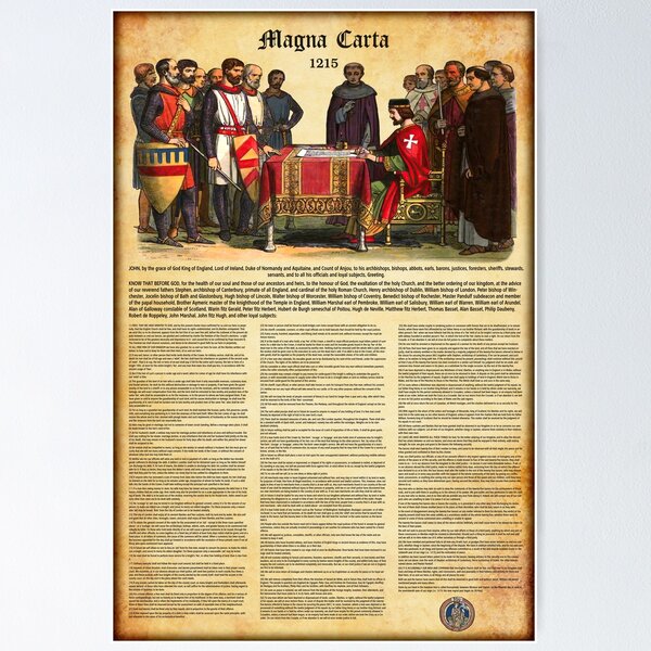 "MAGNA CARTA 1215 - English Text" Poster for Sale by Daniel Hagerman ...