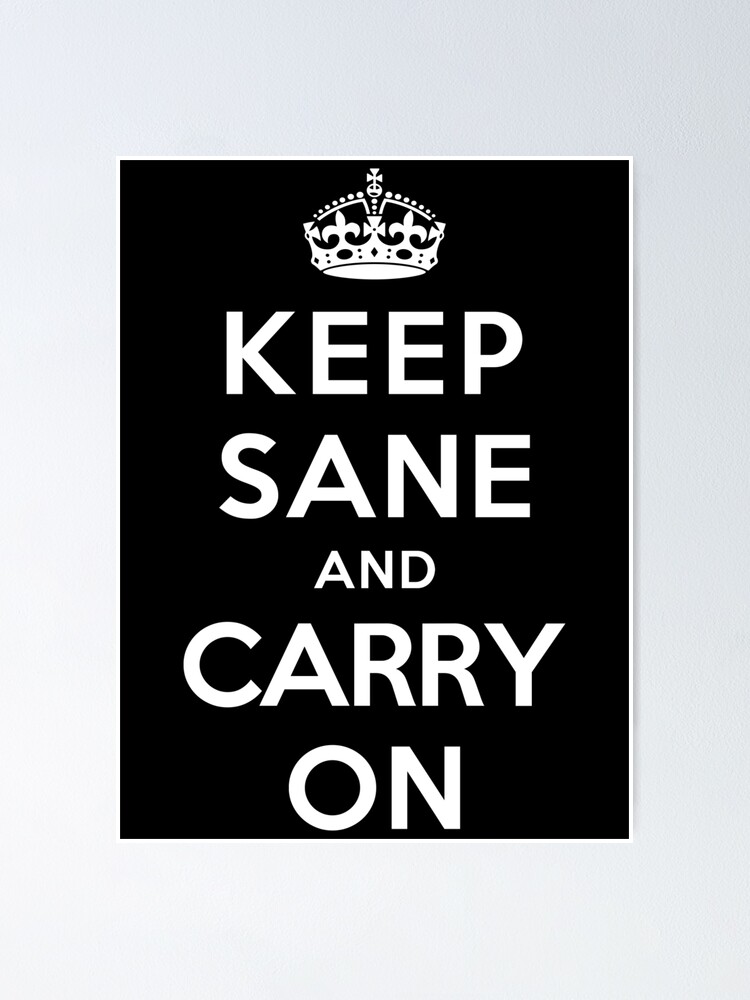 "Keep Sane And Carry On" Poster for Sale by Fermi | Redbubble
