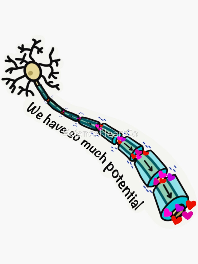 "We have so much potential- Action Potential Valentine" Sticker for ...