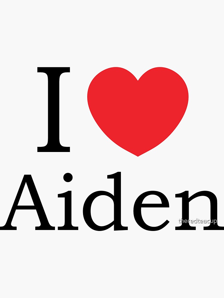 "I Love Aiden - With Simple Love Heart" Sticker for Sale by ...