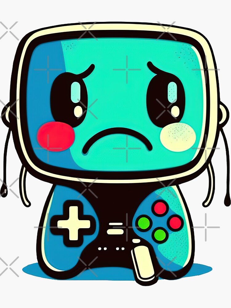 "Gamer Player Can Not Play Video Games Sad Face Game Console Joypad ...