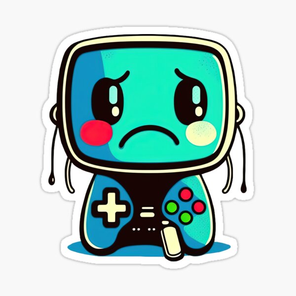 "Gamer Player Can Not Play Video Games Sad Face Game Console Joypad ...