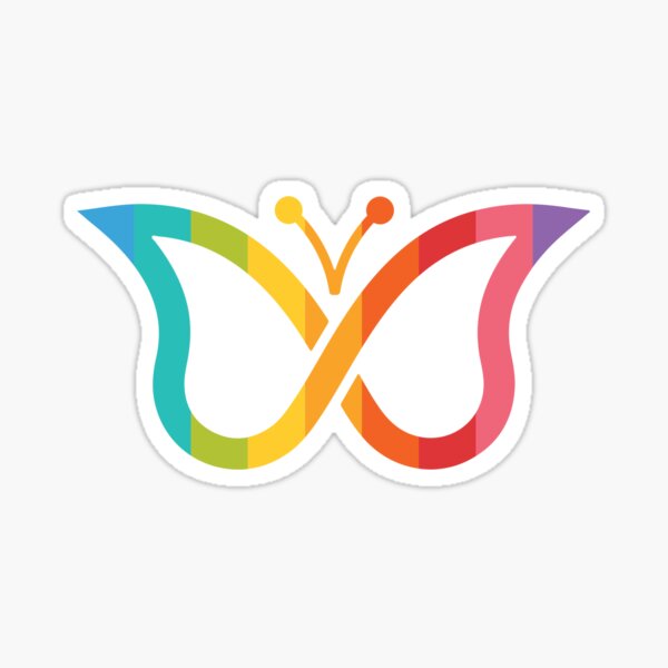 "ADHD Rainbow Butterfly Symbol" Sticker for Sale by theresamaescott | Redbubble