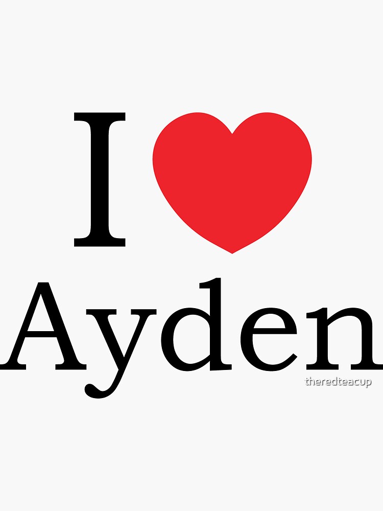"I Love Ayden - With Simple Love Heart" Sticker for Sale by ...